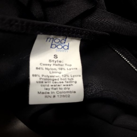mod bod | Swim | Nwt Mod Bod Cassy Black Halter Swim Tankini Top New ...